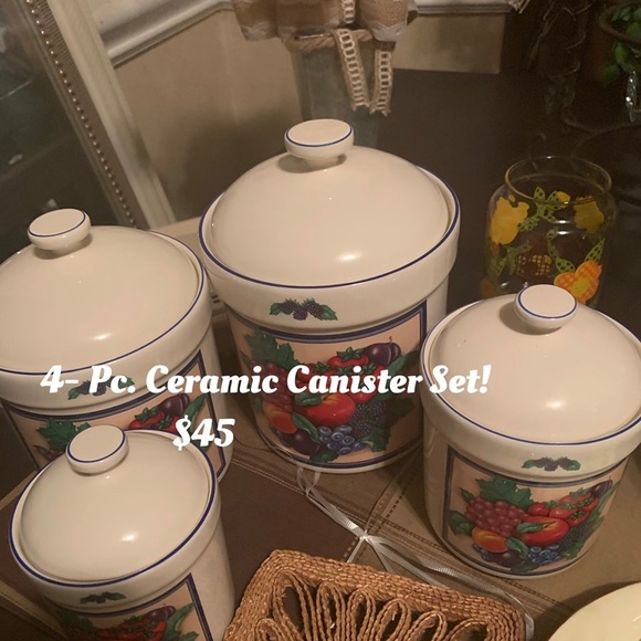 Kitchen | Vtg 4 Pc Ceramic Canister Set | Poshmark